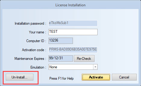 Uninstall eTakeoff Dimension License - eTakeoff